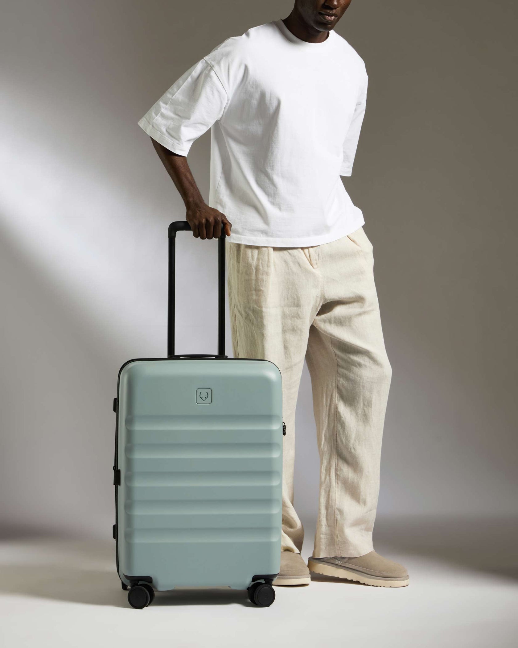 Medium Suitcase in Blue - Icon Stripe | Lightweight & Hard Shell ...