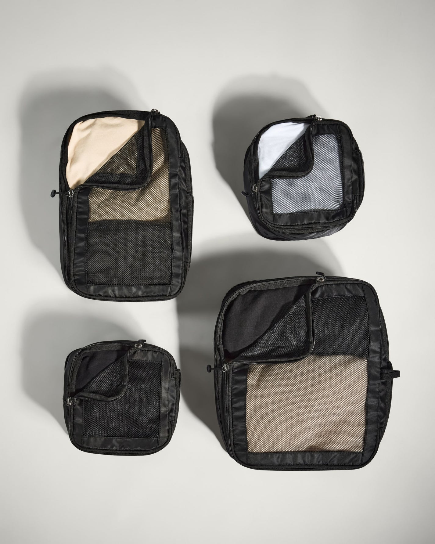 Packing Cubes in Black Set of 4 » Travel Accessories » Packing ...