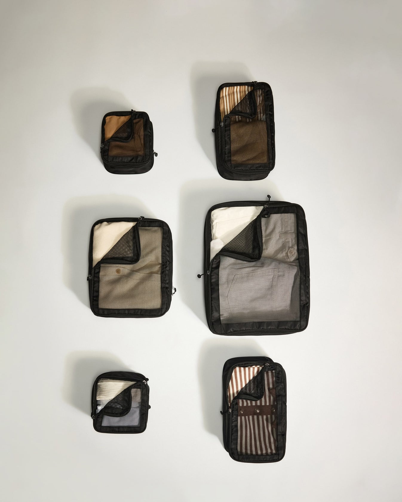 Packing Cubes in Black Set of 6 | Travel Accessories | Packing ...